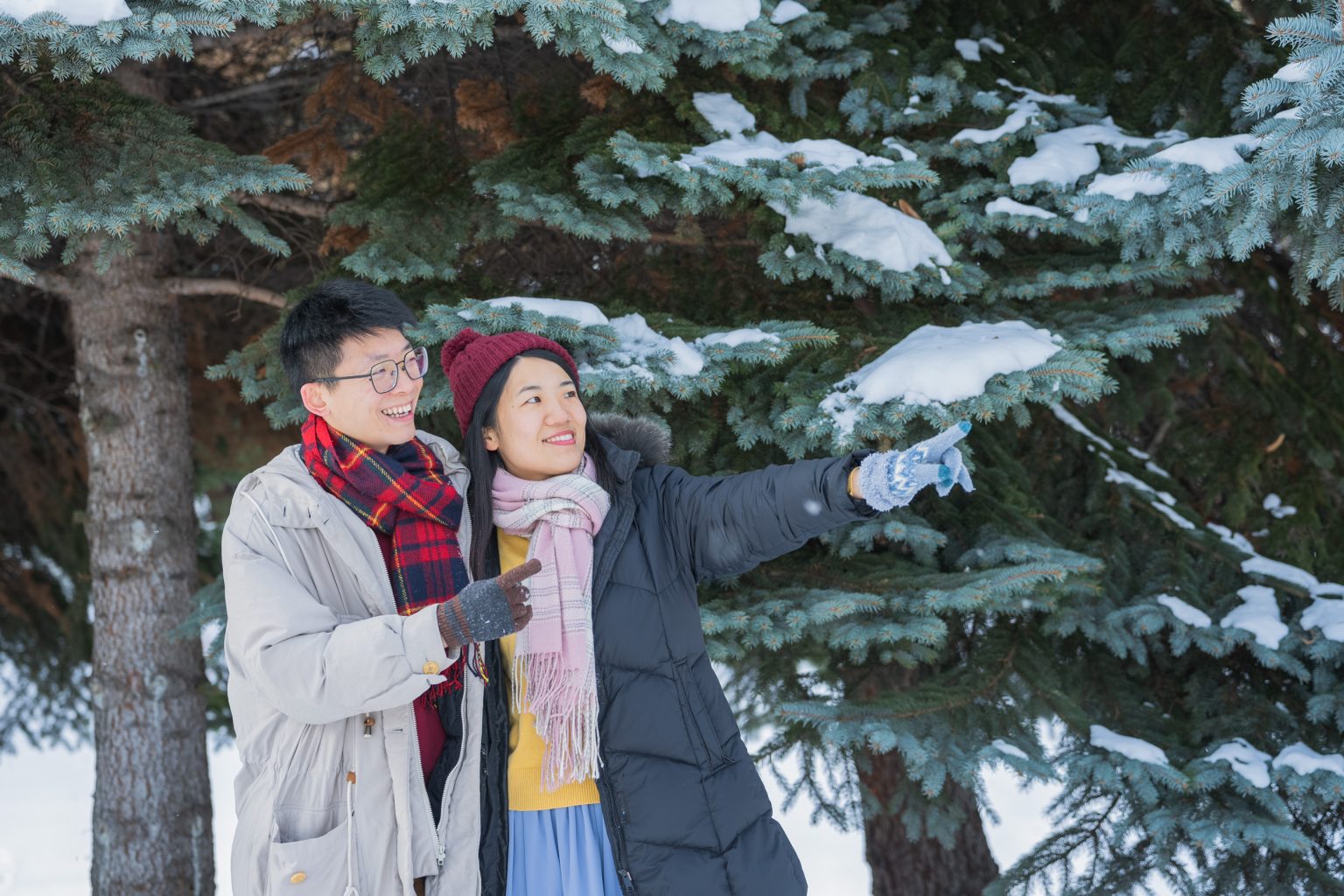 couple winter photoshoot in Sapporo Hokkaido/ Nakajima park - nico nico photo
